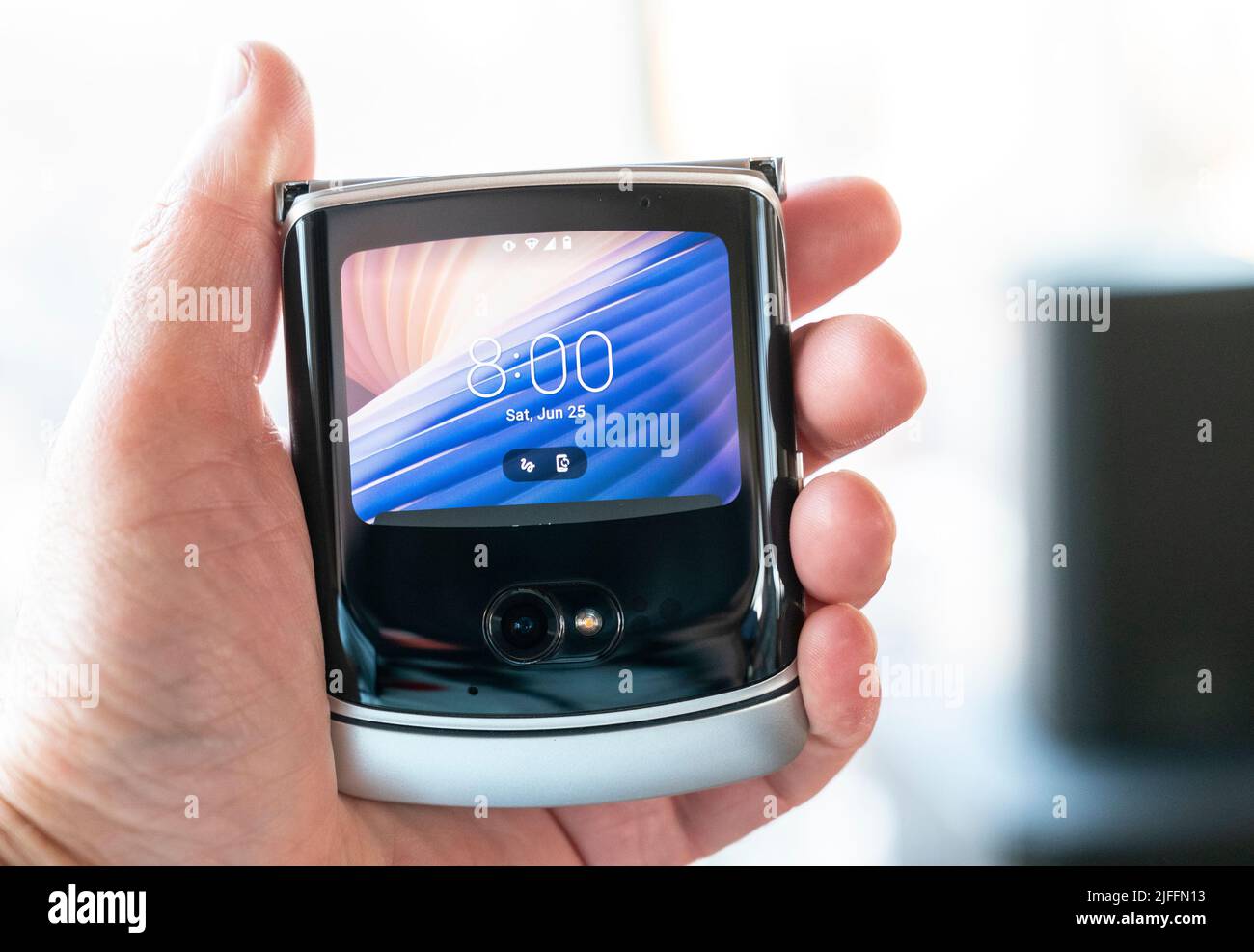 New York, NY - June 25, 2022: Razr 2nd Generation phone on display at ...