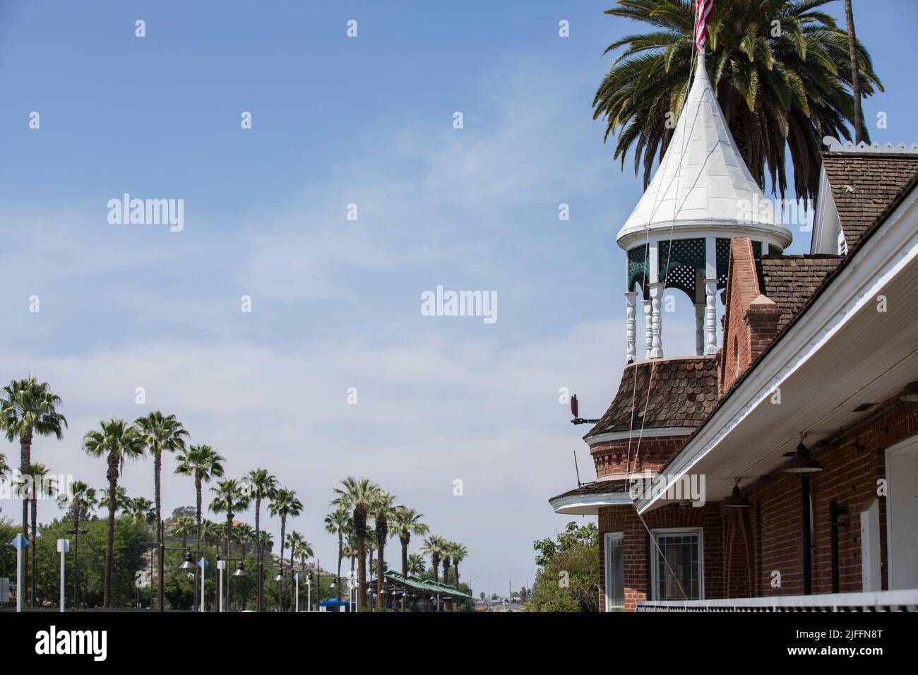 Daytime view of the historic downtown area of Perris, California, USA ...
