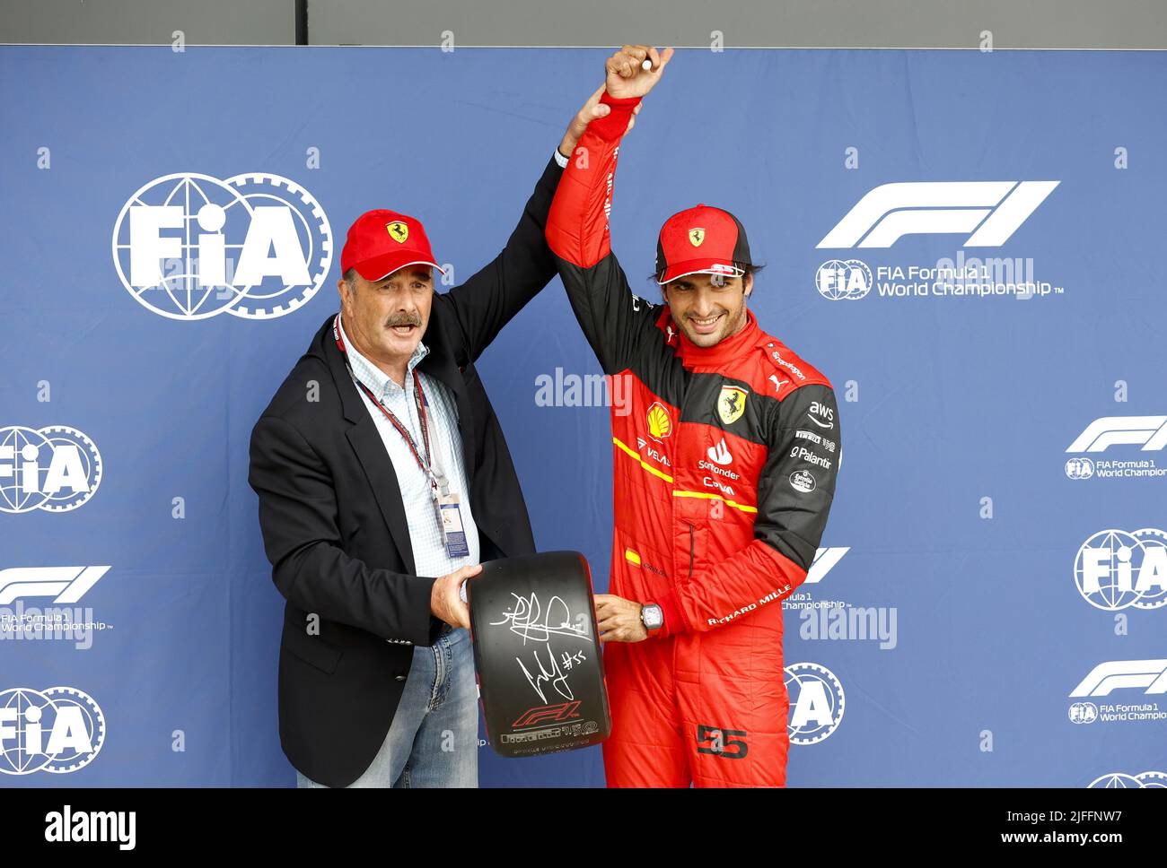 SAINZ Carlos (spa), Scuderia Ferrari F1-75, portrait Nigel Mansell ...