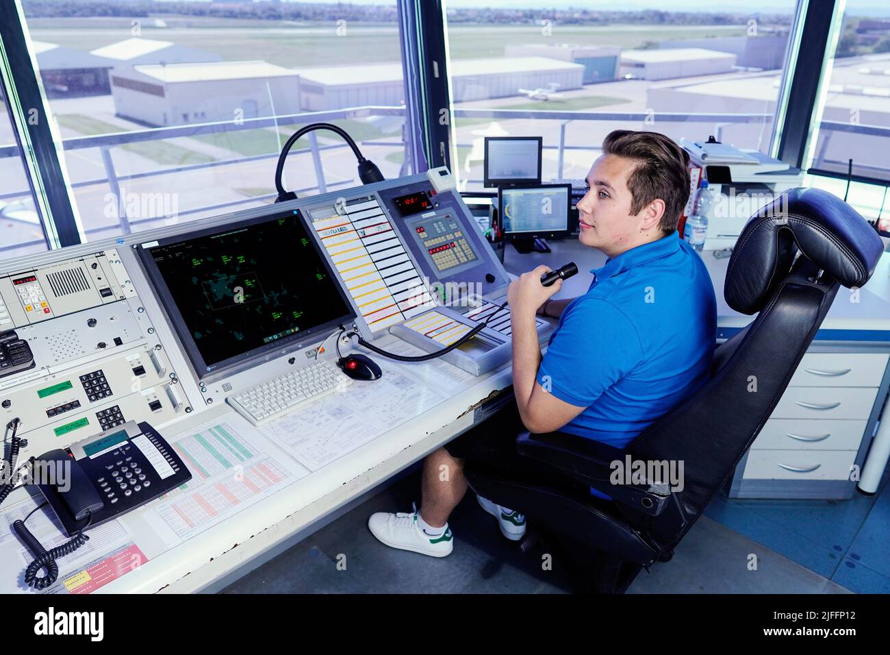 Mannheim, Germany. 13th May, 2022. Tim Eggert, air traffic controller ...