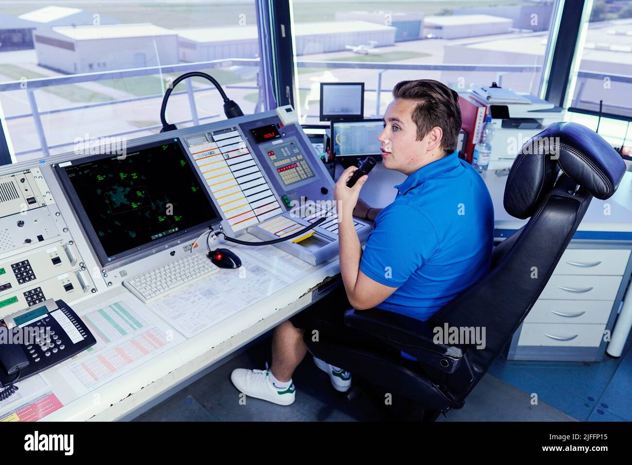 Mannheim, Germany. 13th May, 2022. Tim Eggert, air traffic controller ...