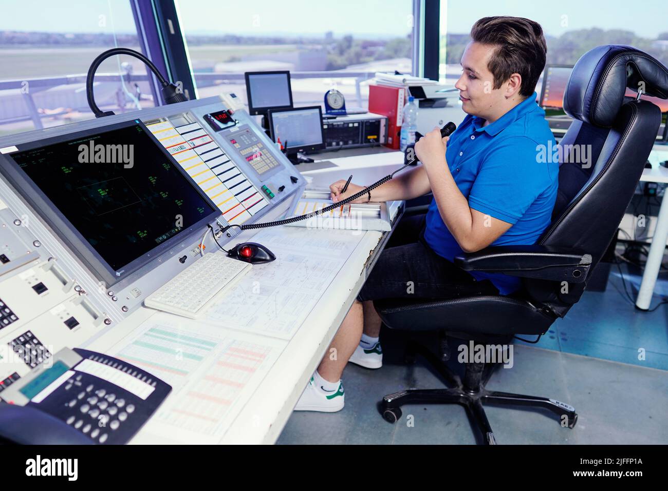 Mannheim, Germany. 13th May, 2022. Tim Eggert, air traffic controller ...