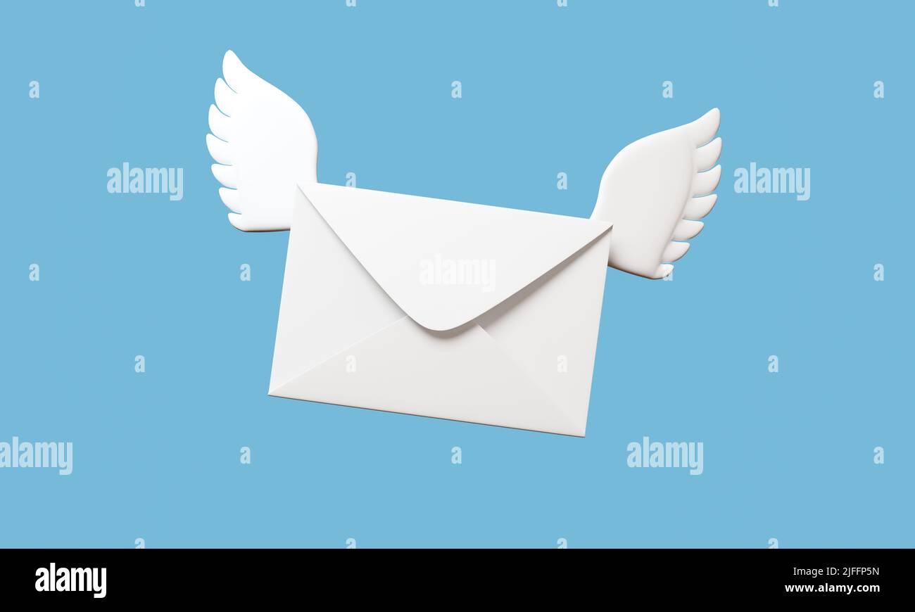 Flying envelope wings, incoming mail notify, newsletter and online ...