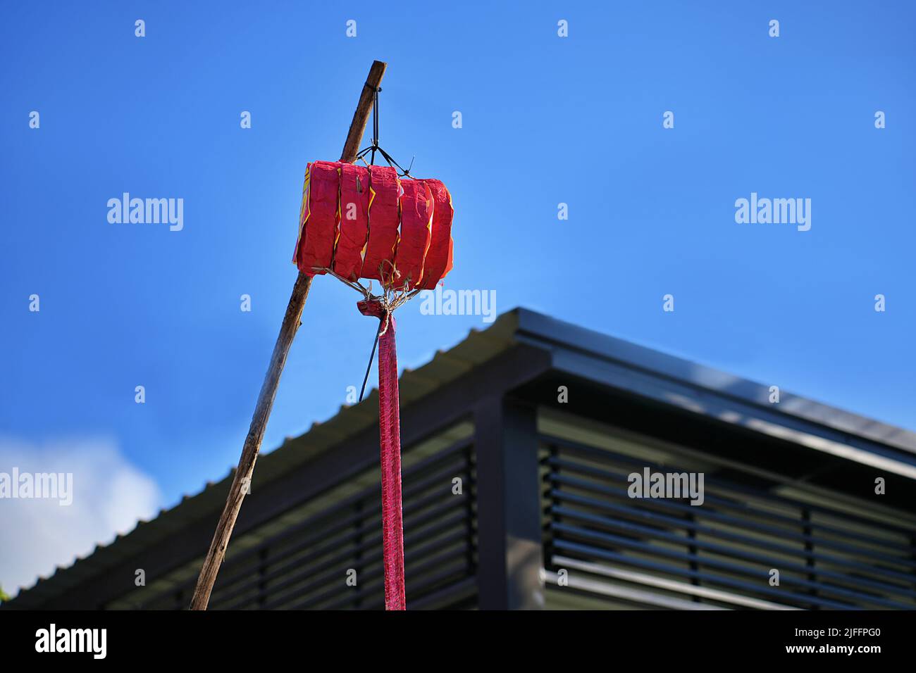 Chinese firecracker setup for chinese new year celebration Stock Photo ...