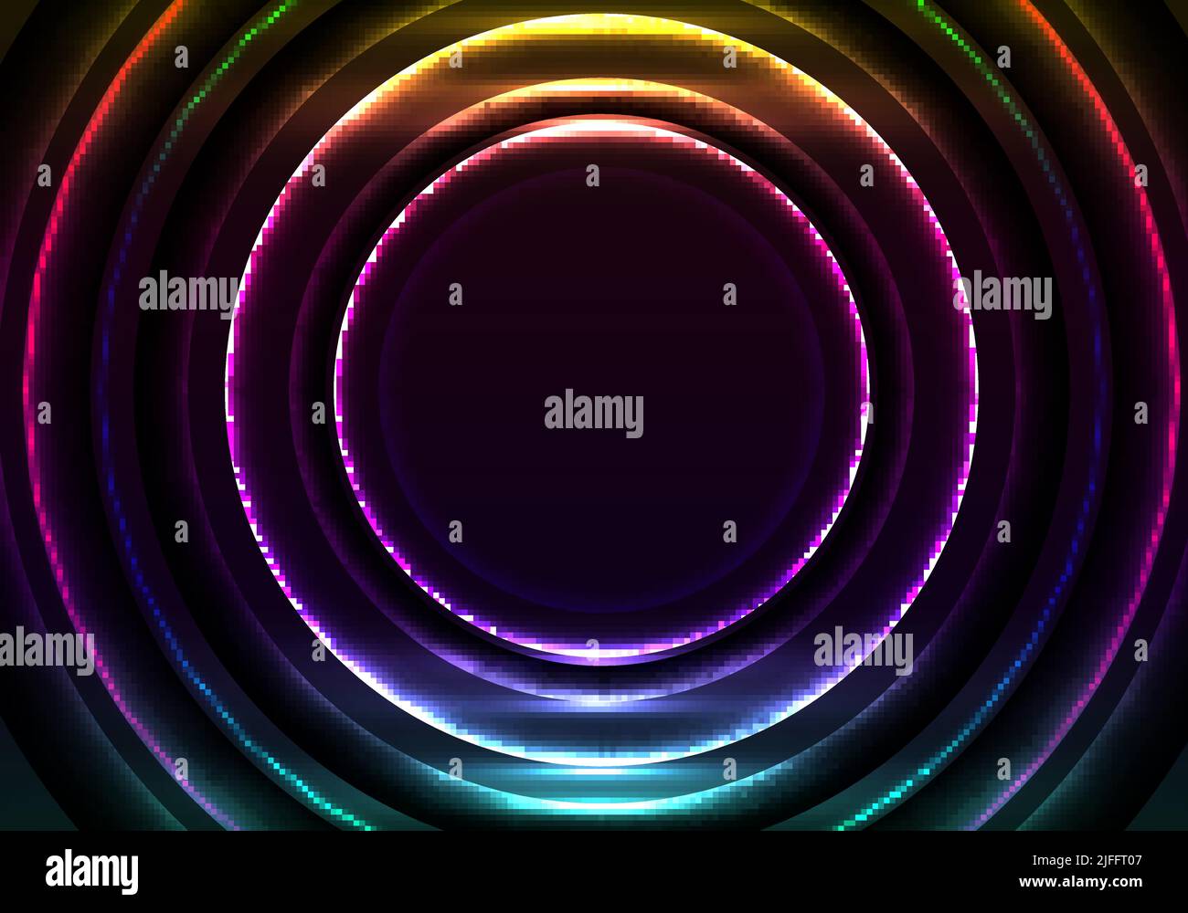 Abstract radial motion lines circles glowing neon luminous lighting ...