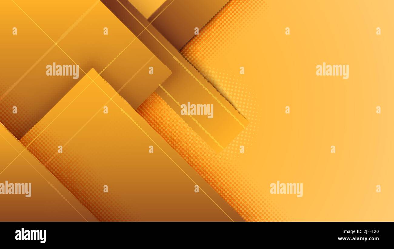 Banner Template Design Background Abstract Yellow Squares Geometric Overlapping Layer With
