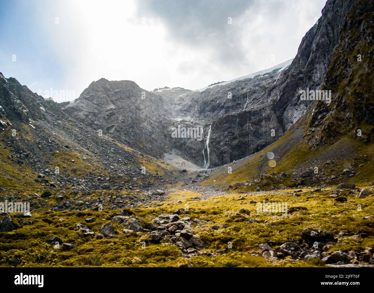 A scenery of Milford Sound waterfalls in New Zealand Stock Photo - Alamy