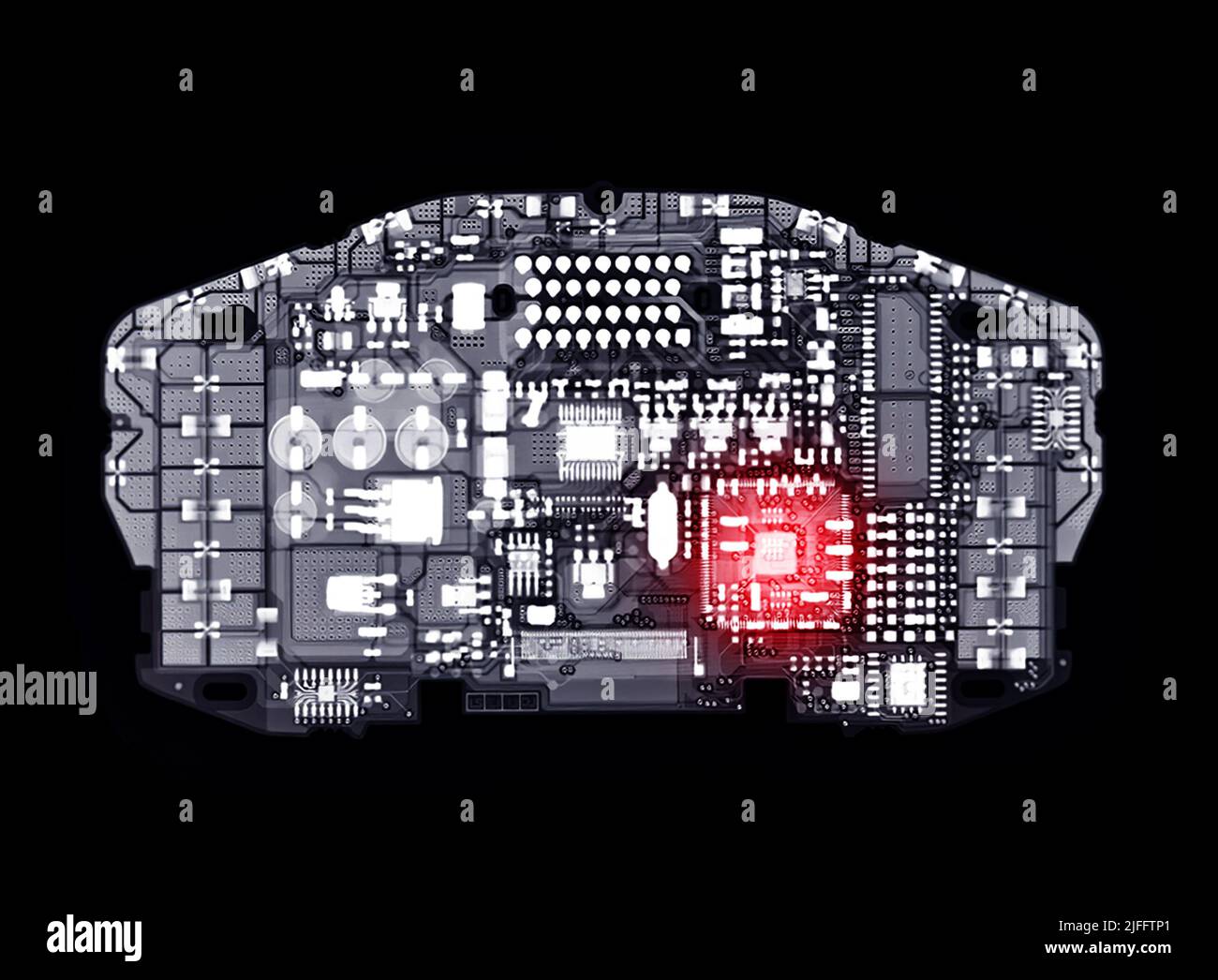 X-ray image of engine control unit or ECU in Motorcycle is a type of ...