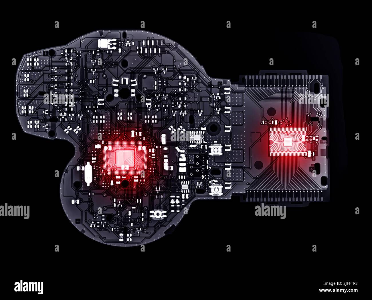 X-ray image of engine control unit or ECU in Motorcycle is a type of ...