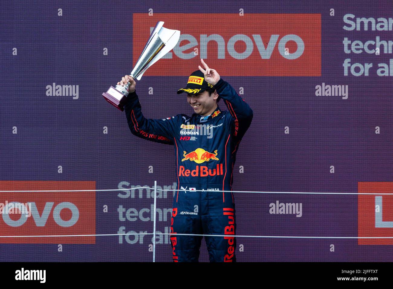 IWASA Ayumu (jpn), DAMS, Dallara F2, portrait, podium during the 7th ...