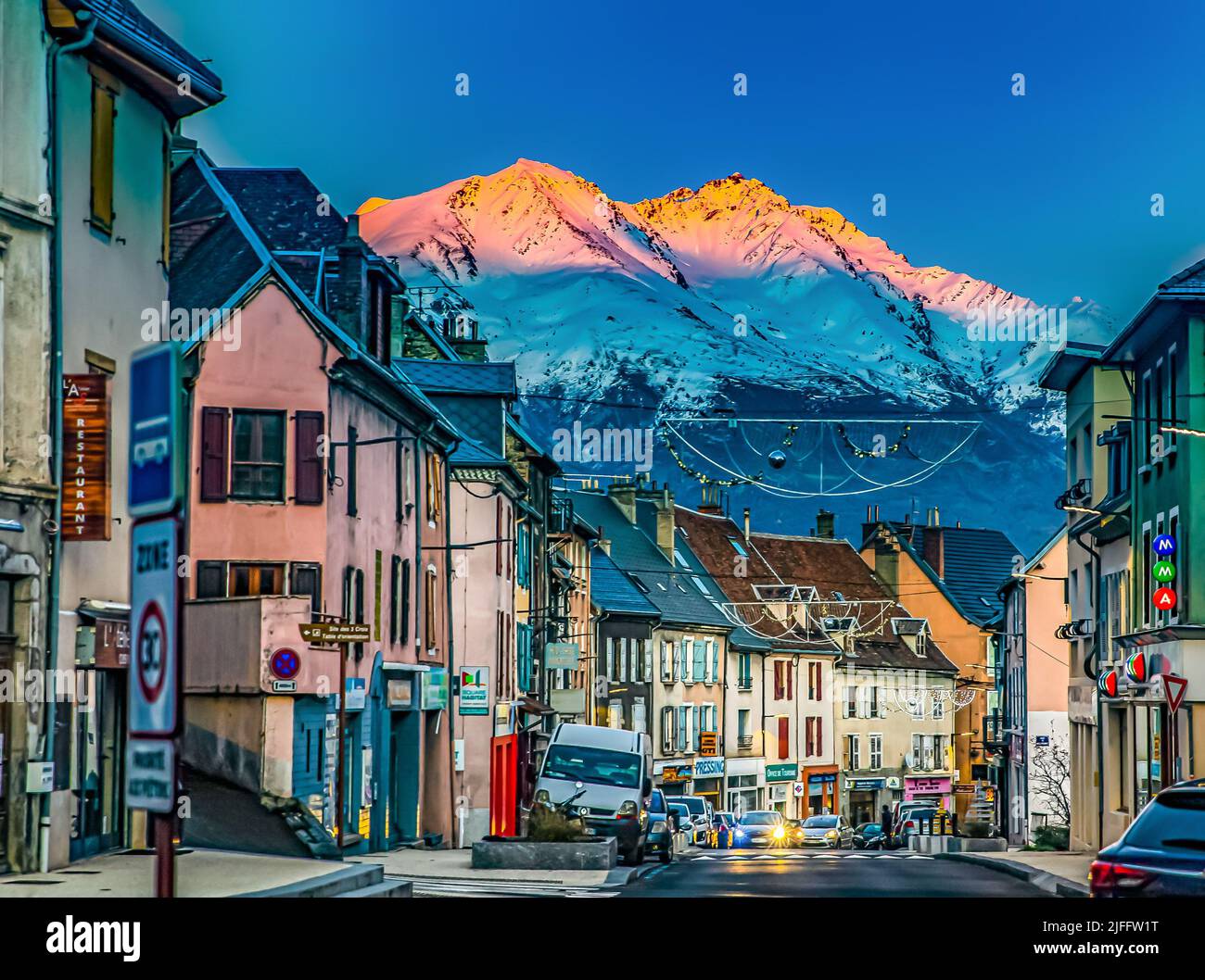 France. Isere (38) La Mure. Stopover town on the Route Napoleon Stock ...