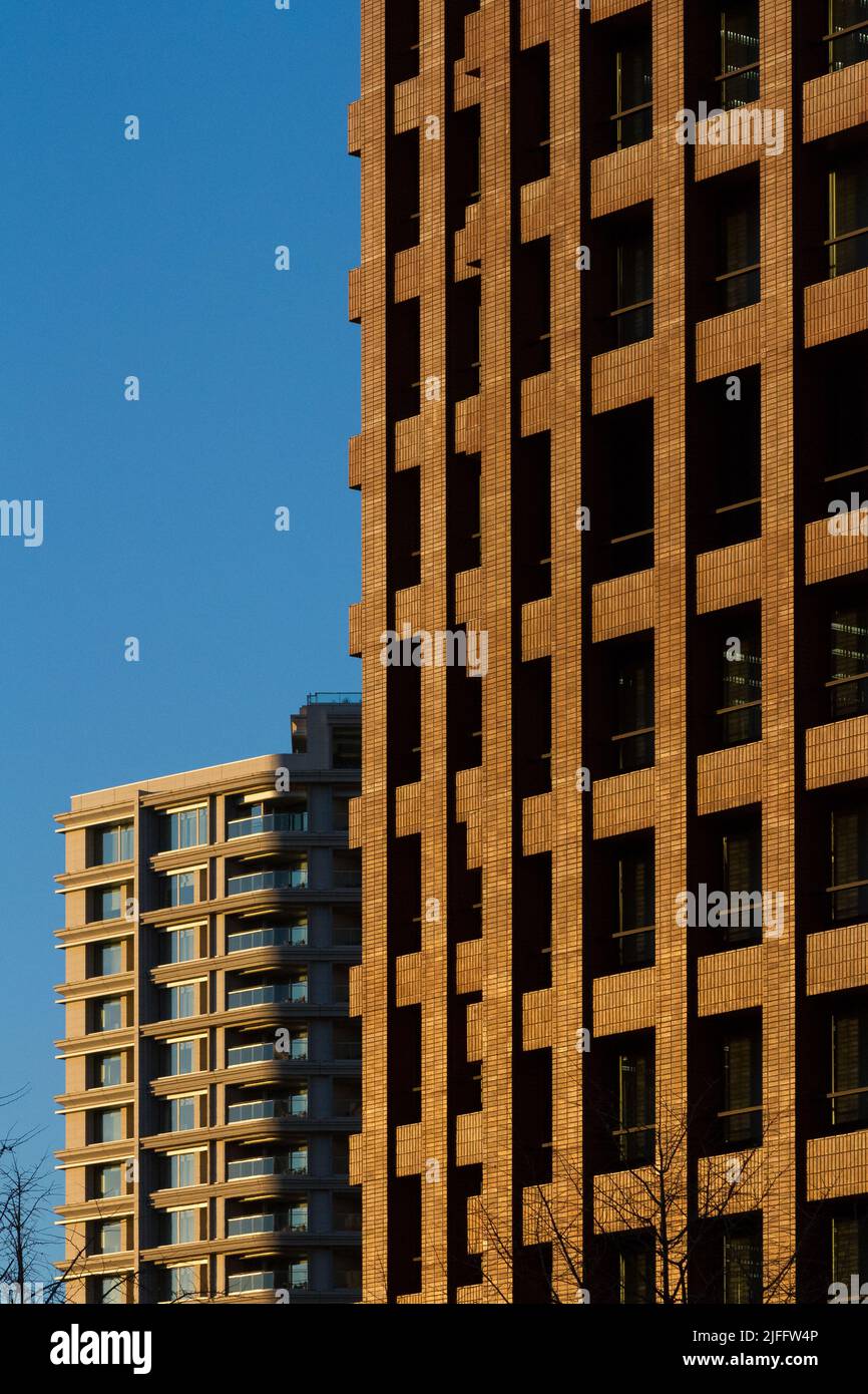 Apartment buildings and other tall office towers in Tokyo, Japan Stock ...