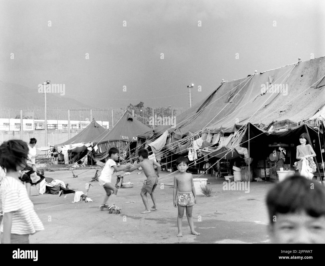 Shek Kong Vietnamese Detention Centre, erected in a matter of weeks in ...