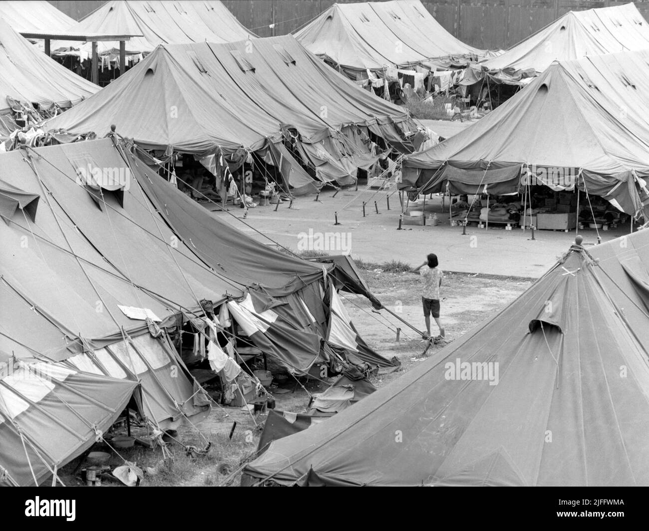 Shek Kong Vietnamese Detention Centre, erected in a matter of weeks in ...