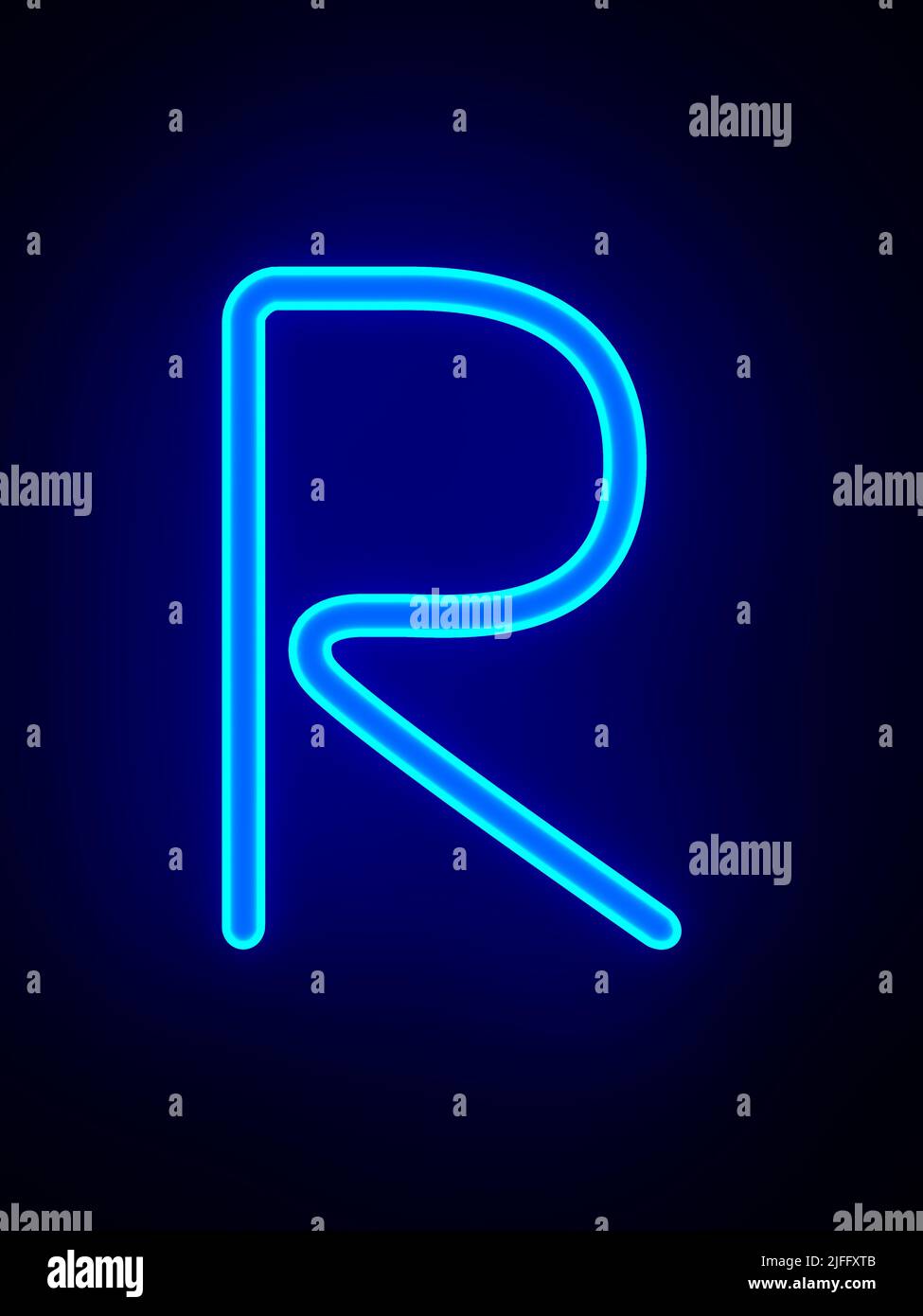 Character R on dark background. 3D illustration Stock Photo - Alamy