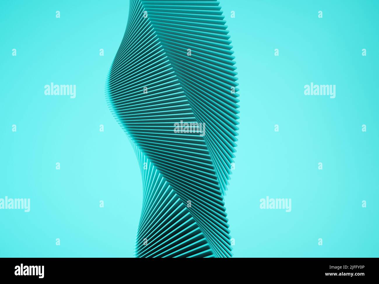 Abstract architecture background. Twist geometric shapes with blue ...