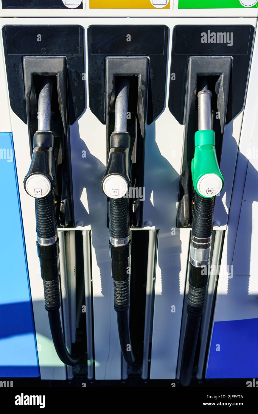 Gas station assortment hose for refueling gasoline and diesel Stock ...