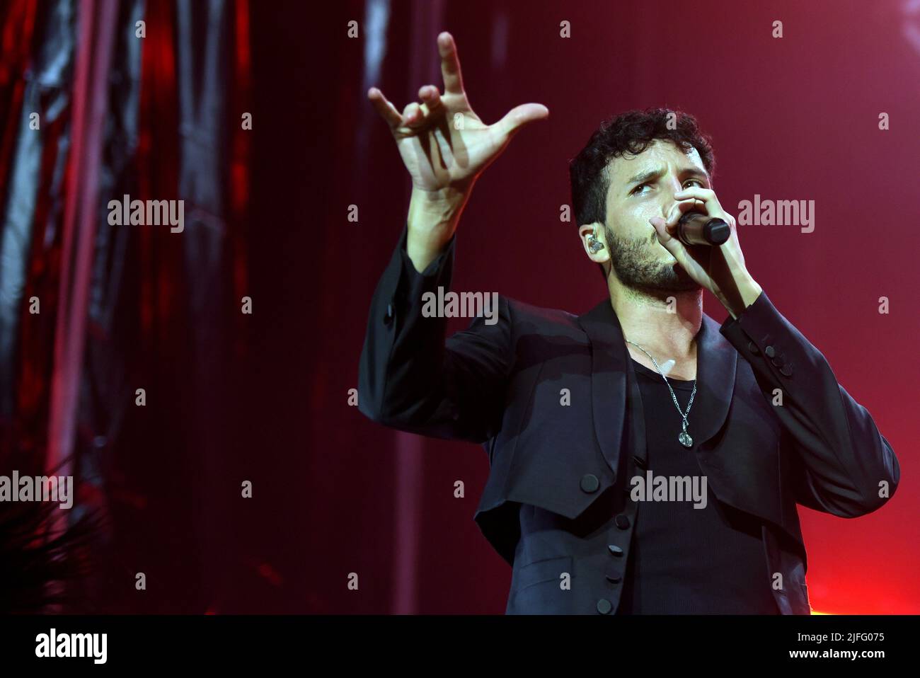 Colombian singer Sebastian Yatra performs at the Tarraco Arena ...