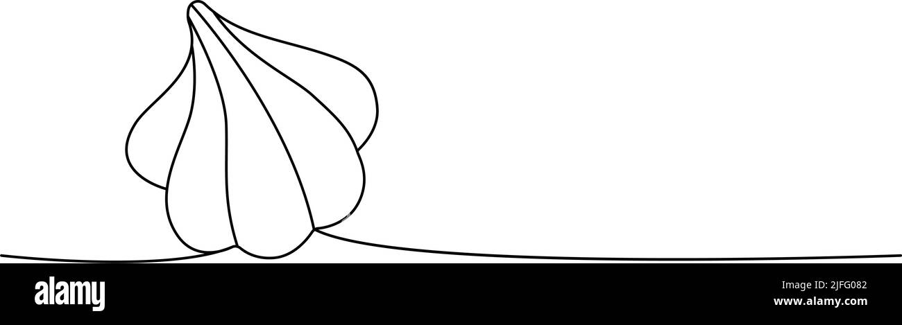 Set of Garlic one line continuous drawing. Garlic continuous one line ...