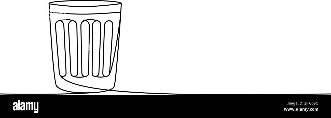 Recycle bin one line continuous drawing. Trash can, Waste container ...