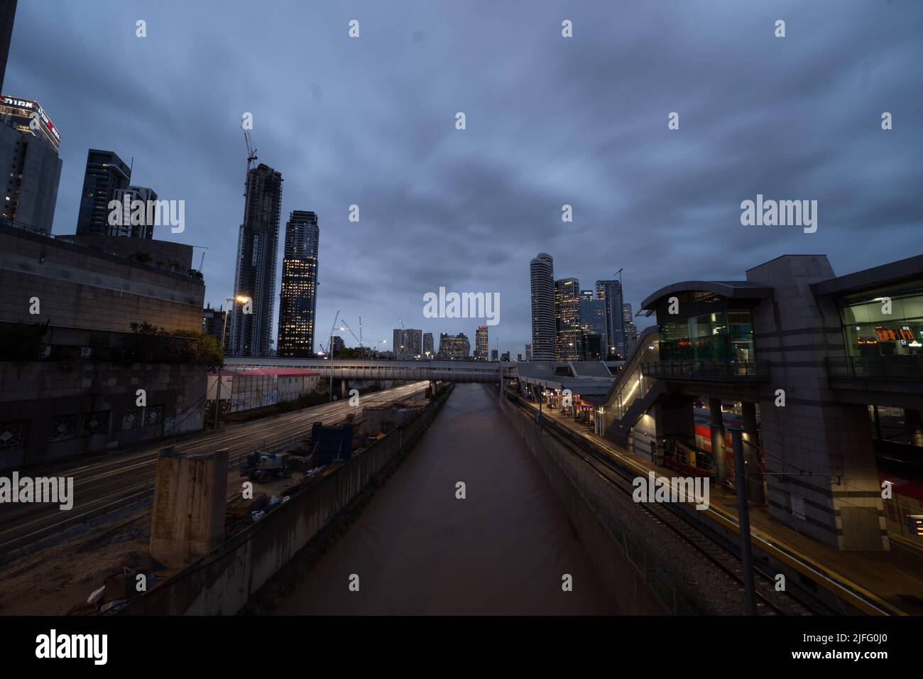 skyscraper and office building on Ayalon highway of Tel Aviv Stock ...