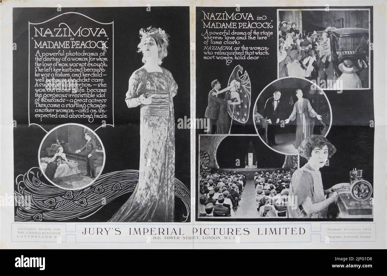 ALLA NAZIMOVA in MADAME PEACOCK 1920 director RAY C. SMALLWOOD story ...