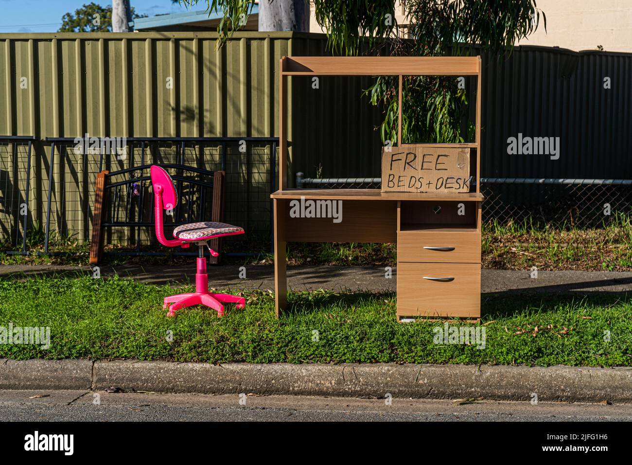 3 July 2022: Discarded furniture thrown away on a street, Adelaide ...