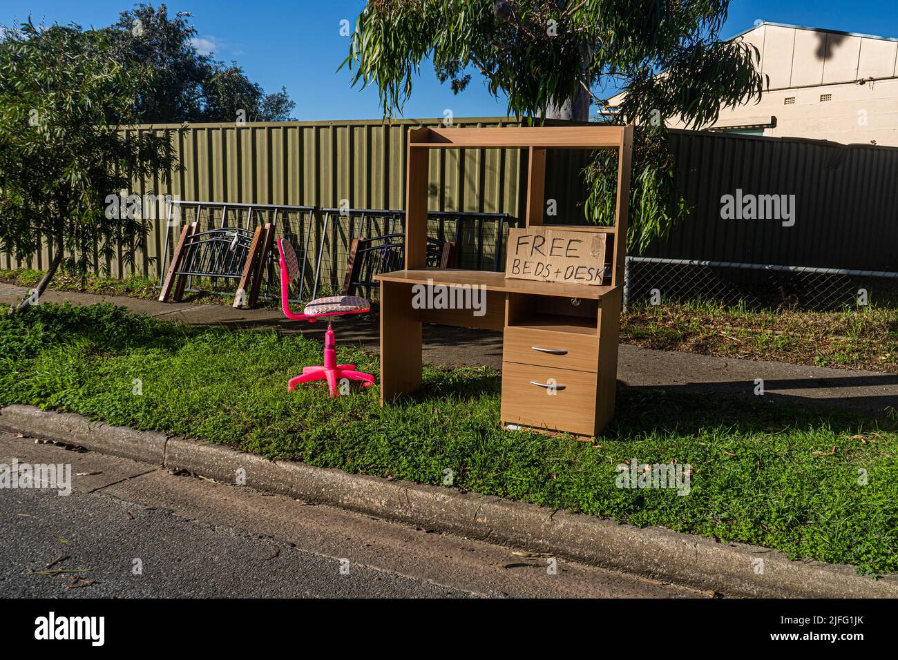 3 July 2022: Discarded furniture thrown away on a street, Adelaide ...