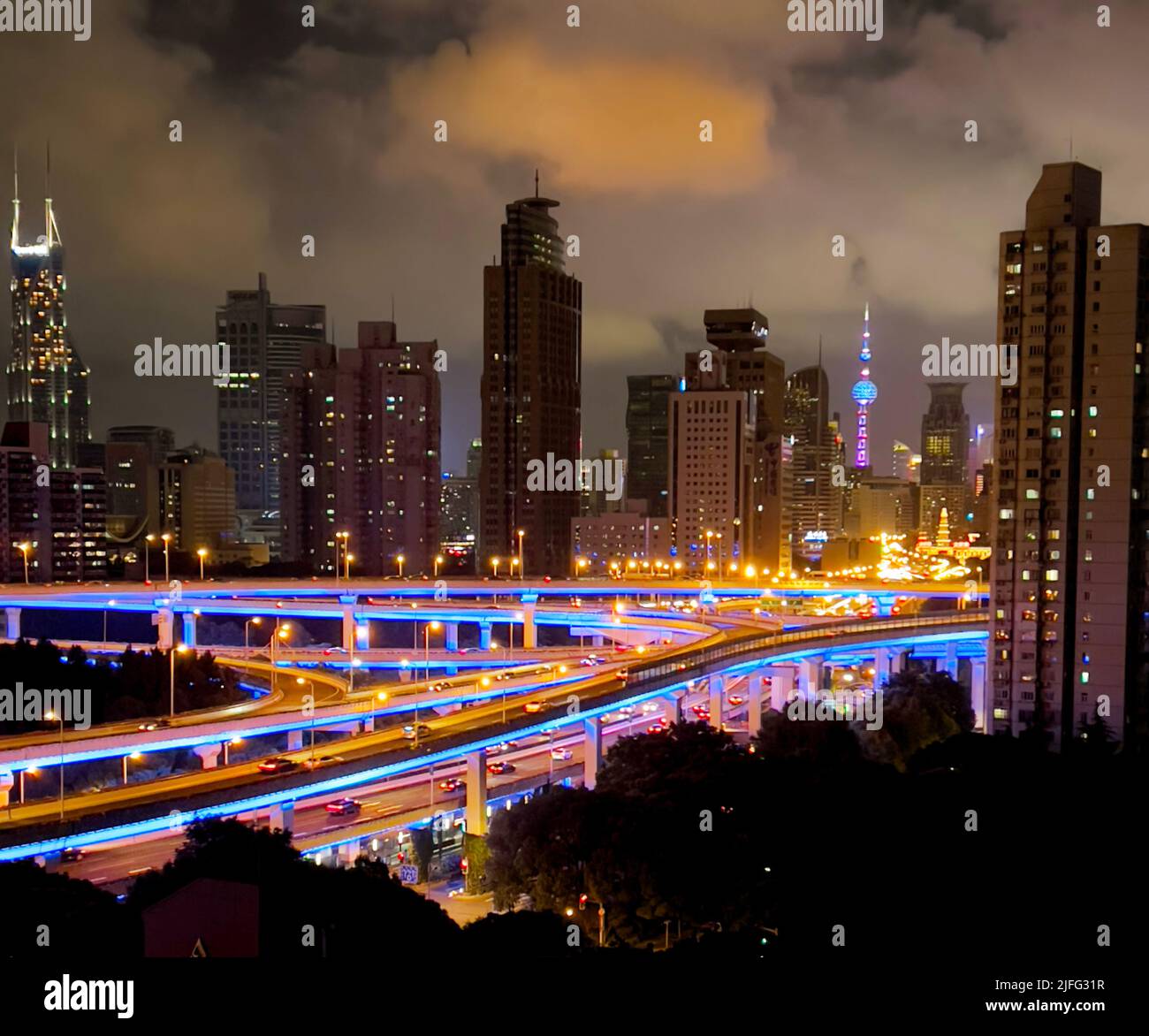 Shanghai vistas at night Stock Photo - Alamy