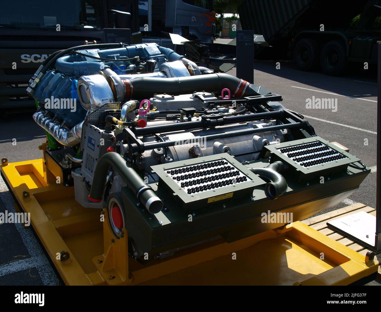 Scania CV90 Power pack in Eurosatory 2008 Military exibition Stock ...