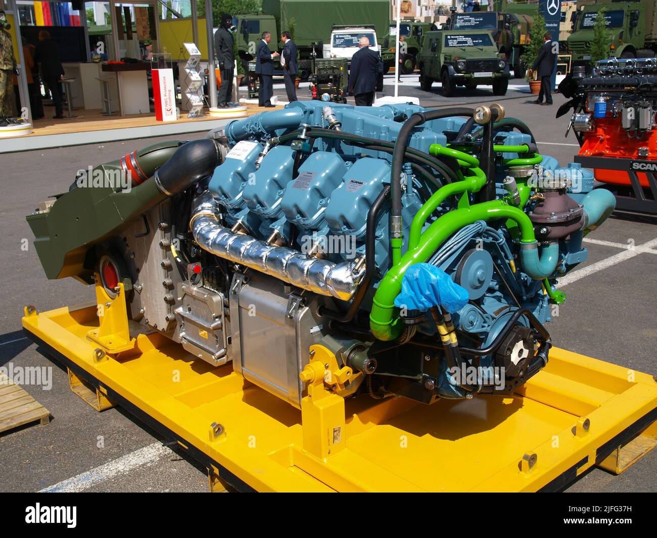 Scania CV90 Power pack in Eurosatory 2008 Military exibition Stock ...