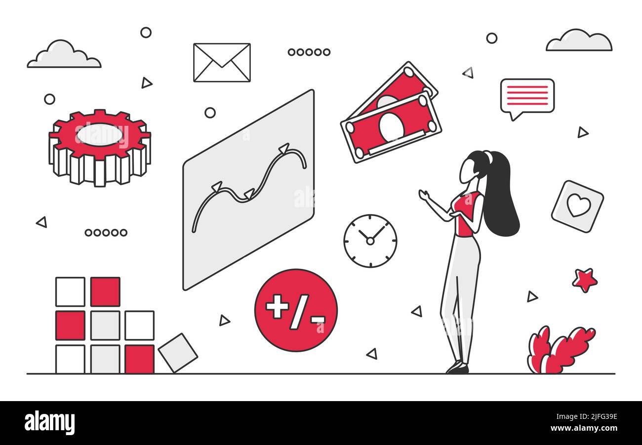 Market signal indicators. Trading platform, forecasting data vector ...