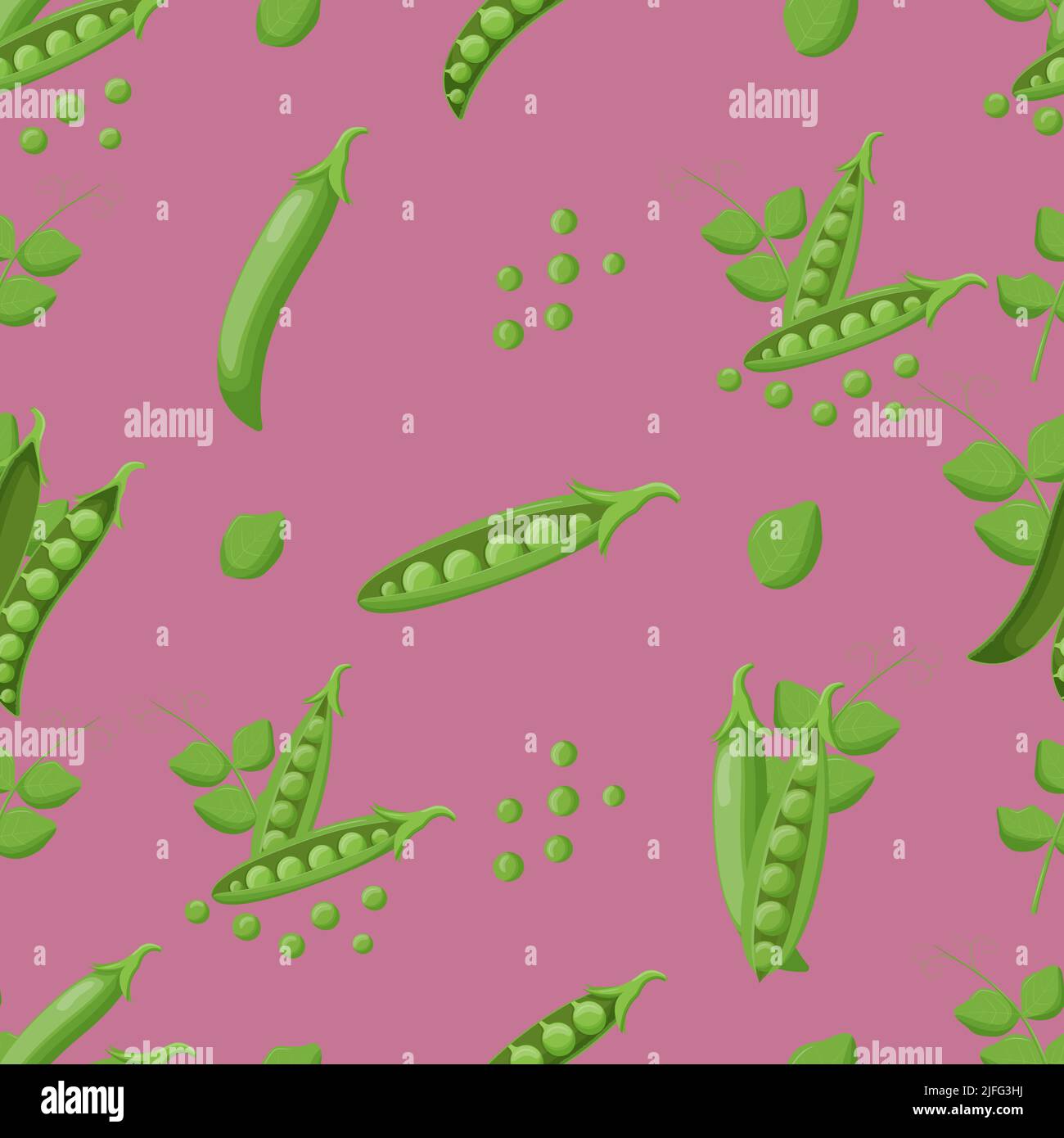 Cute pea seamless pattern. Flat vector illustration Stock Vector Image ...