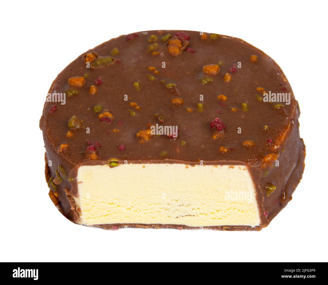 Chocolate round circle ice cream isolated on the white background Stock ...