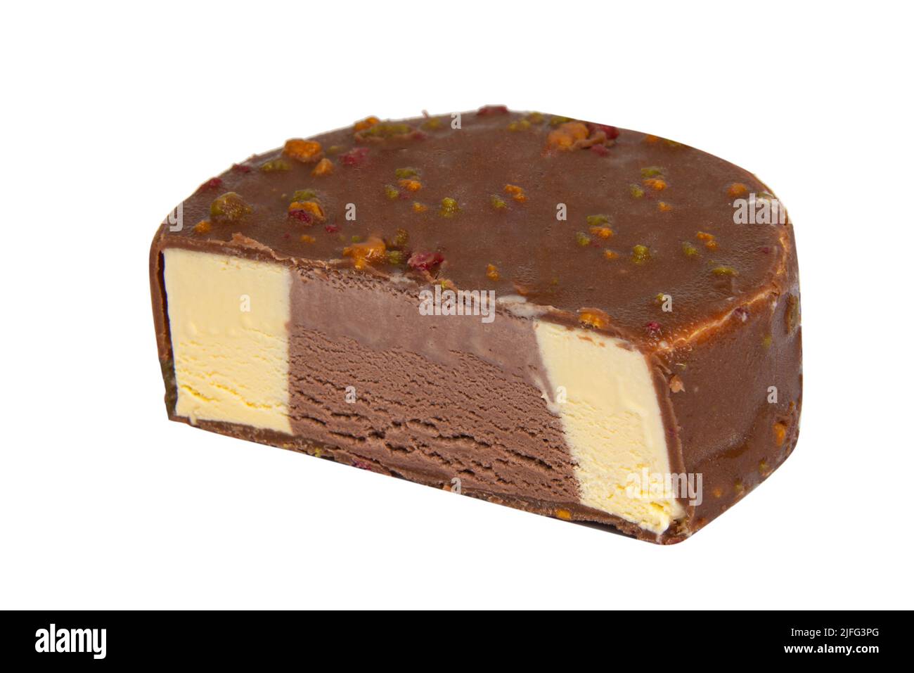 Chocolate round circle ice cream isolated on the white background Stock ...