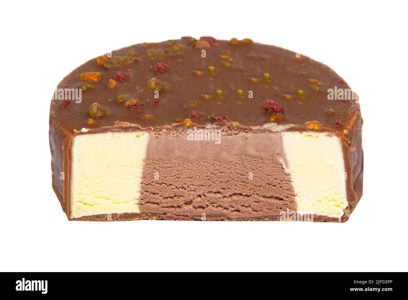 Chocolate round circle ice cream isolated on the white background Stock ...