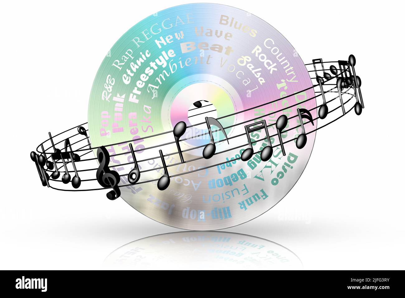 3D illustration. music CD with black pentagram Stock Photo - Alamy