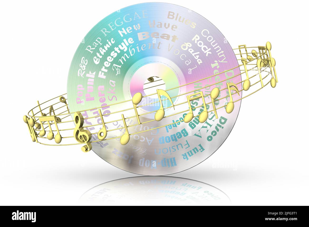 3D illustration. music CD with gold pentagram Stock Photo - Alamy