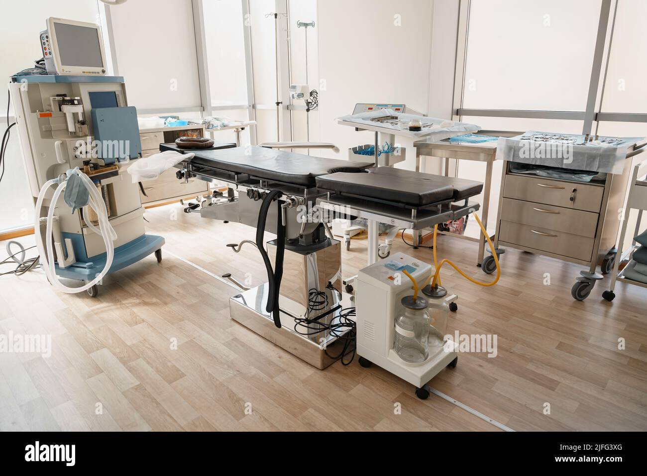 Interior of operation room with different medical equipment ready for ...