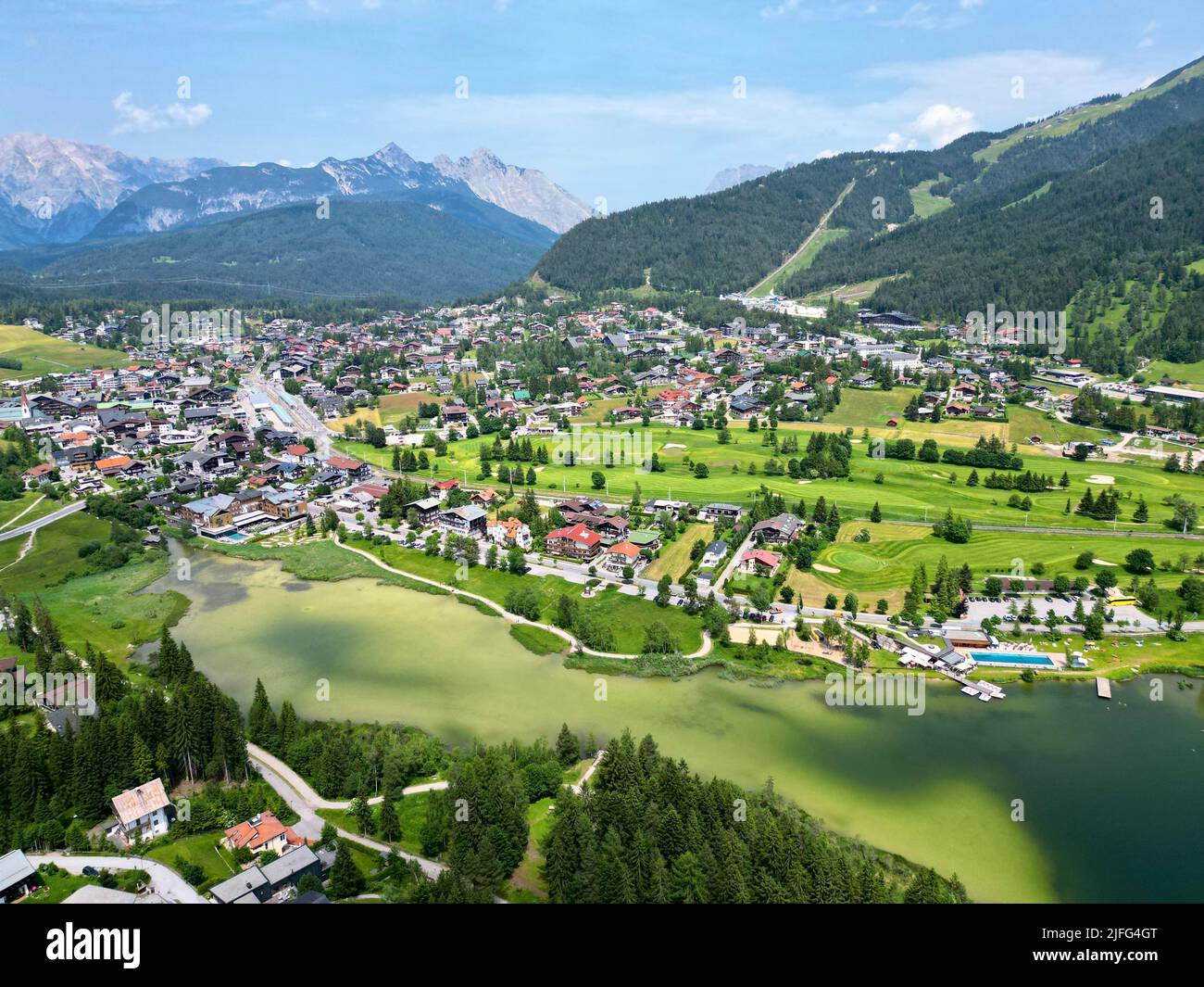 An aerial view of Seefeld village in Tyrol, Austria Stock Photo - Alamy