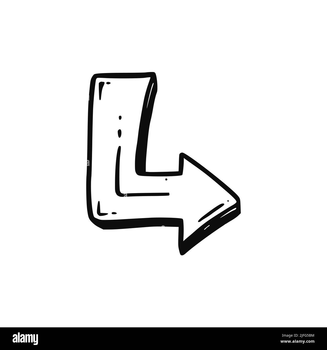 Enter arrow key hand drawn doodle element. Sketch line style enter ...