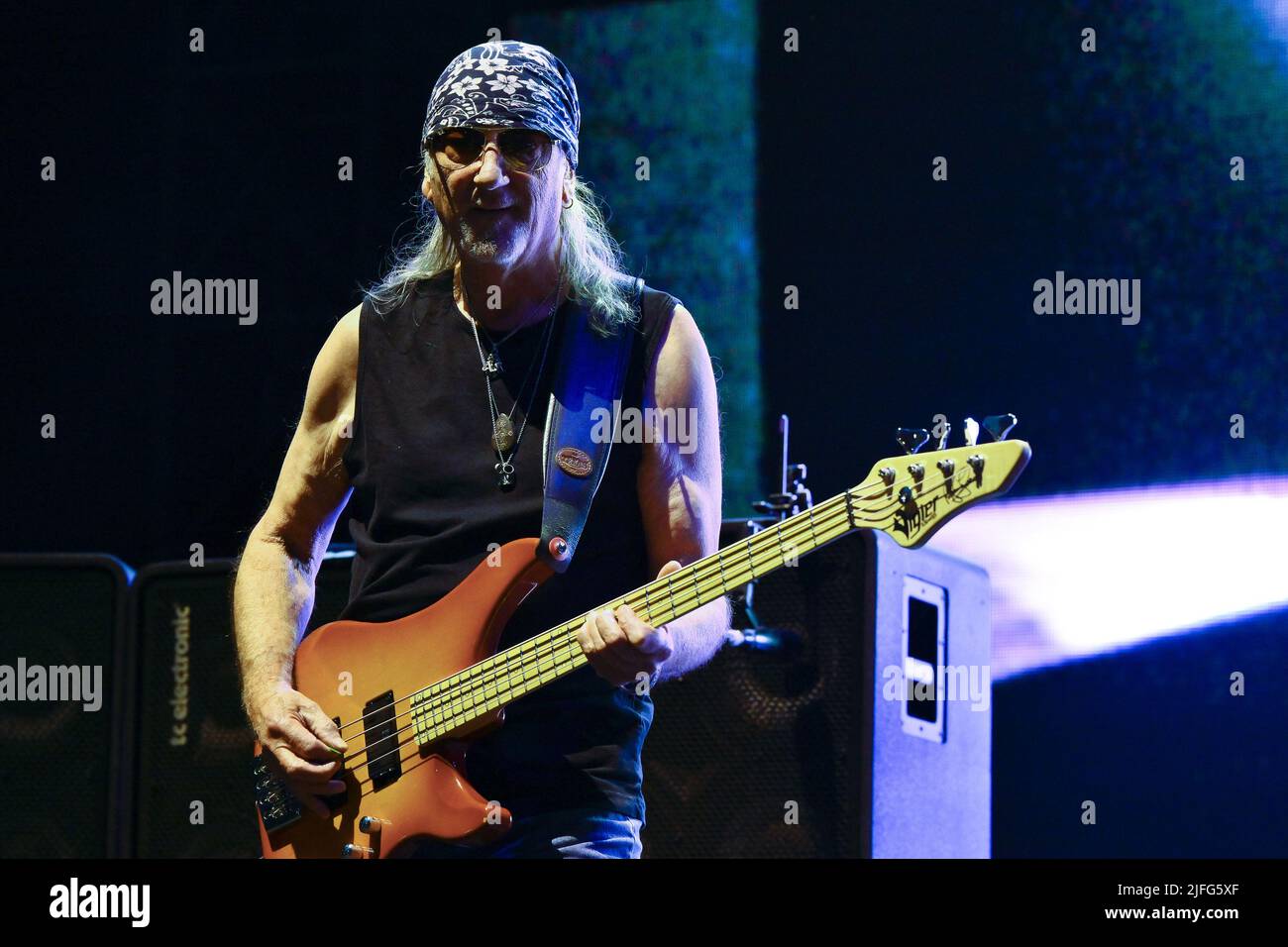 Roger Glover of Deep Purple, during The Woosh! Tour, 2th July, at ...