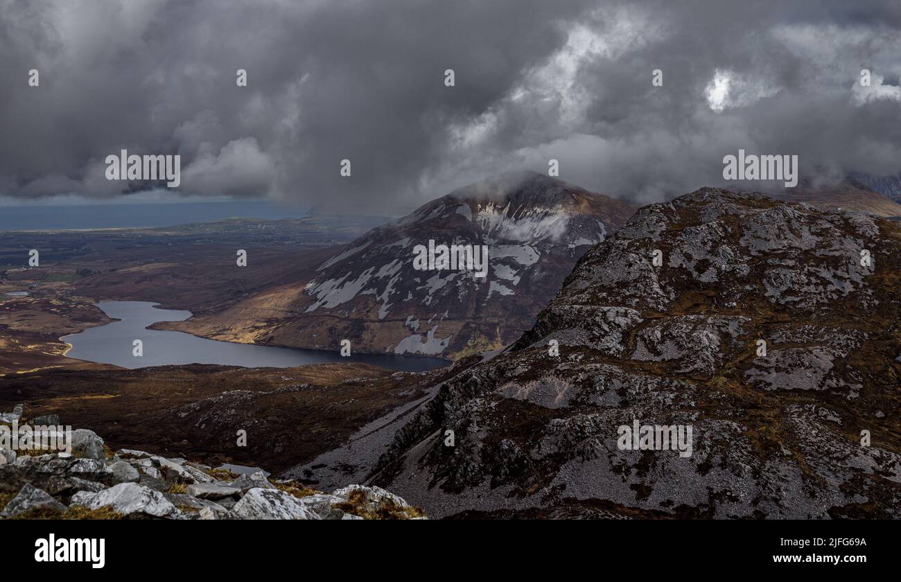 Seven Sisters Mountain Donegal Ireland Landscape Stock Photo - Alamy