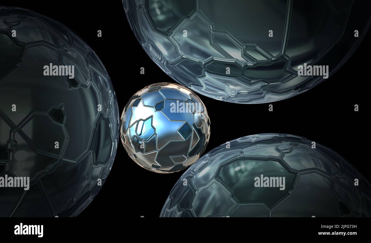 connected futuristic globes Stock Photo - Alamy