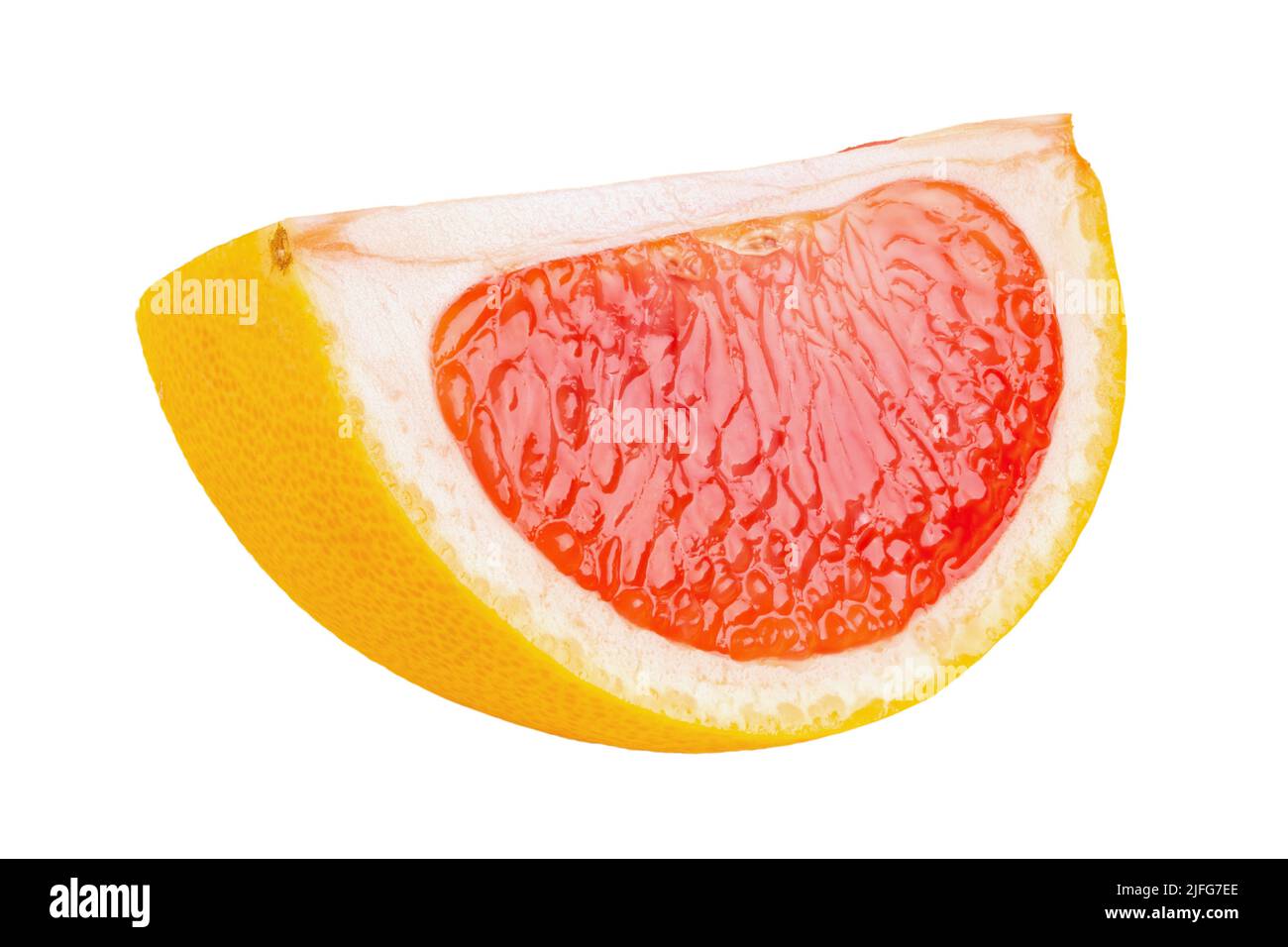 Organic grapefruit isolated on white background. Ripe slice of pink ...