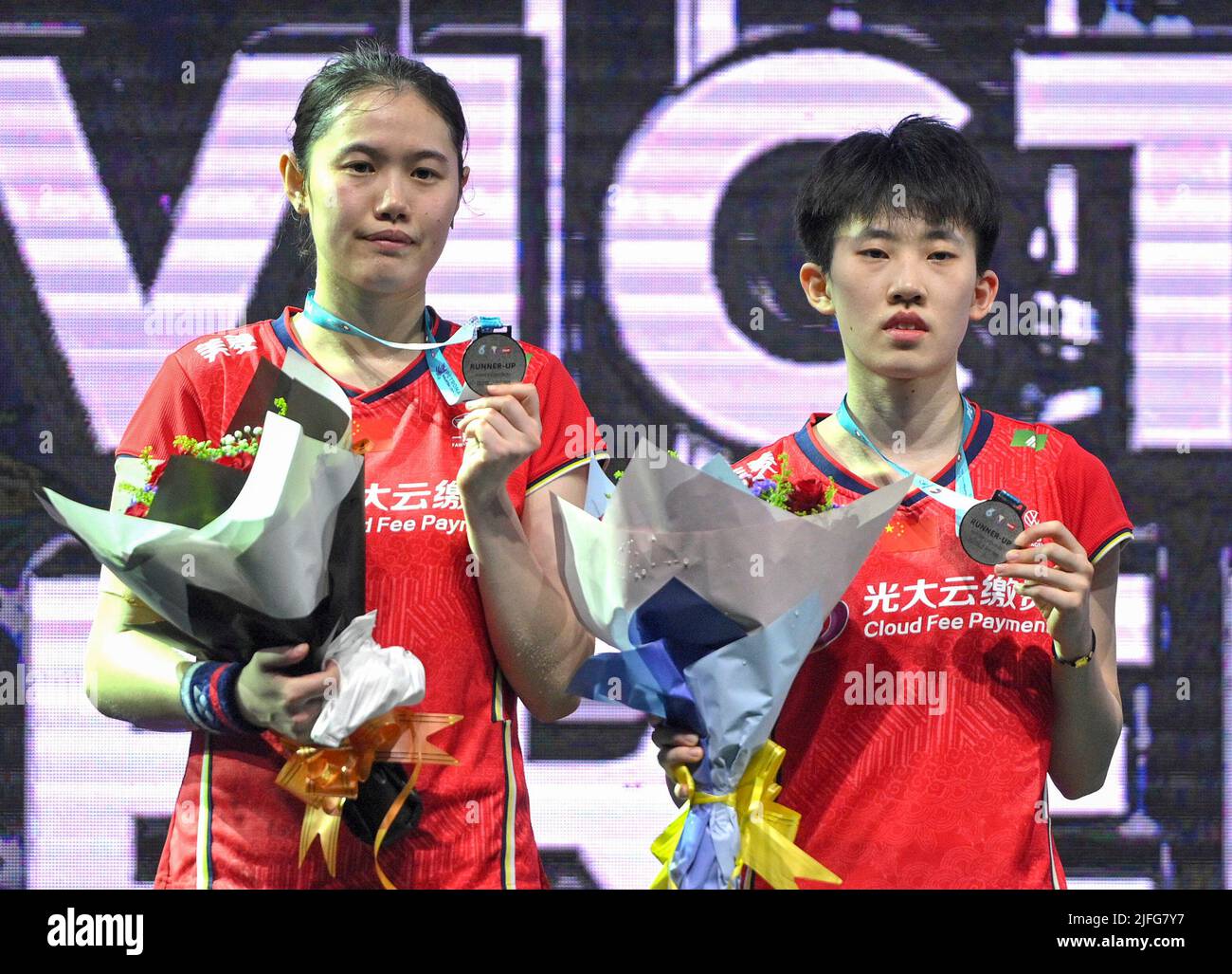 Kuala Lumpur, Malaysia. 3rd July, 2022. Zheng Yu(L)/Zhang Shuxian of ...