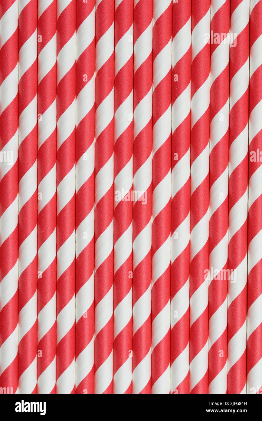 Full frame photo of red and white straws from above Stock Photo - Alamy