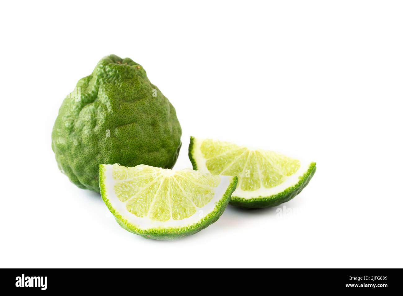 Close up bergamot fruit on a white background Stock Photo - Alamy