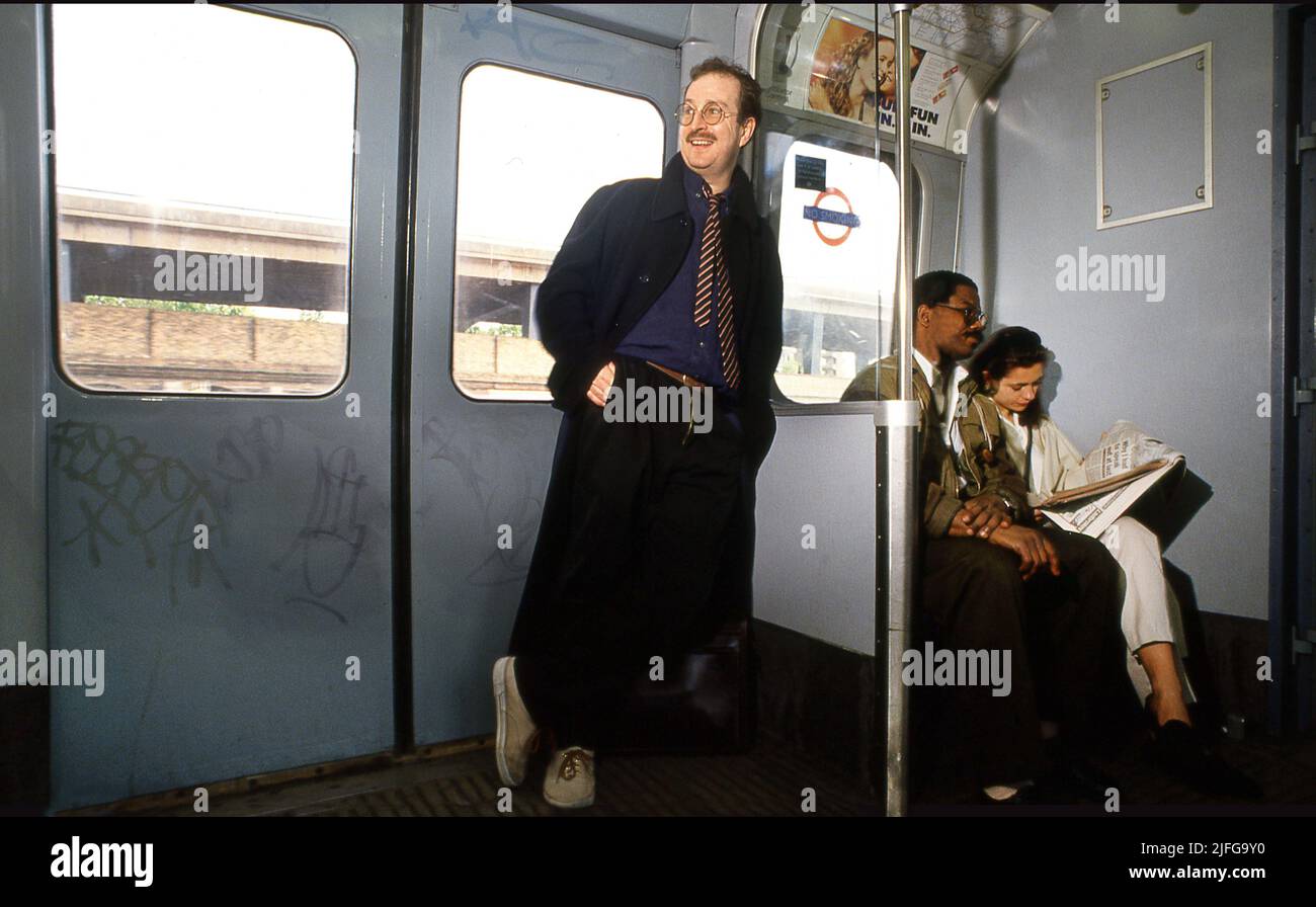 Radio 1 DJ Steve Wright on the way to work in 1990 Stock Photo - Alamy