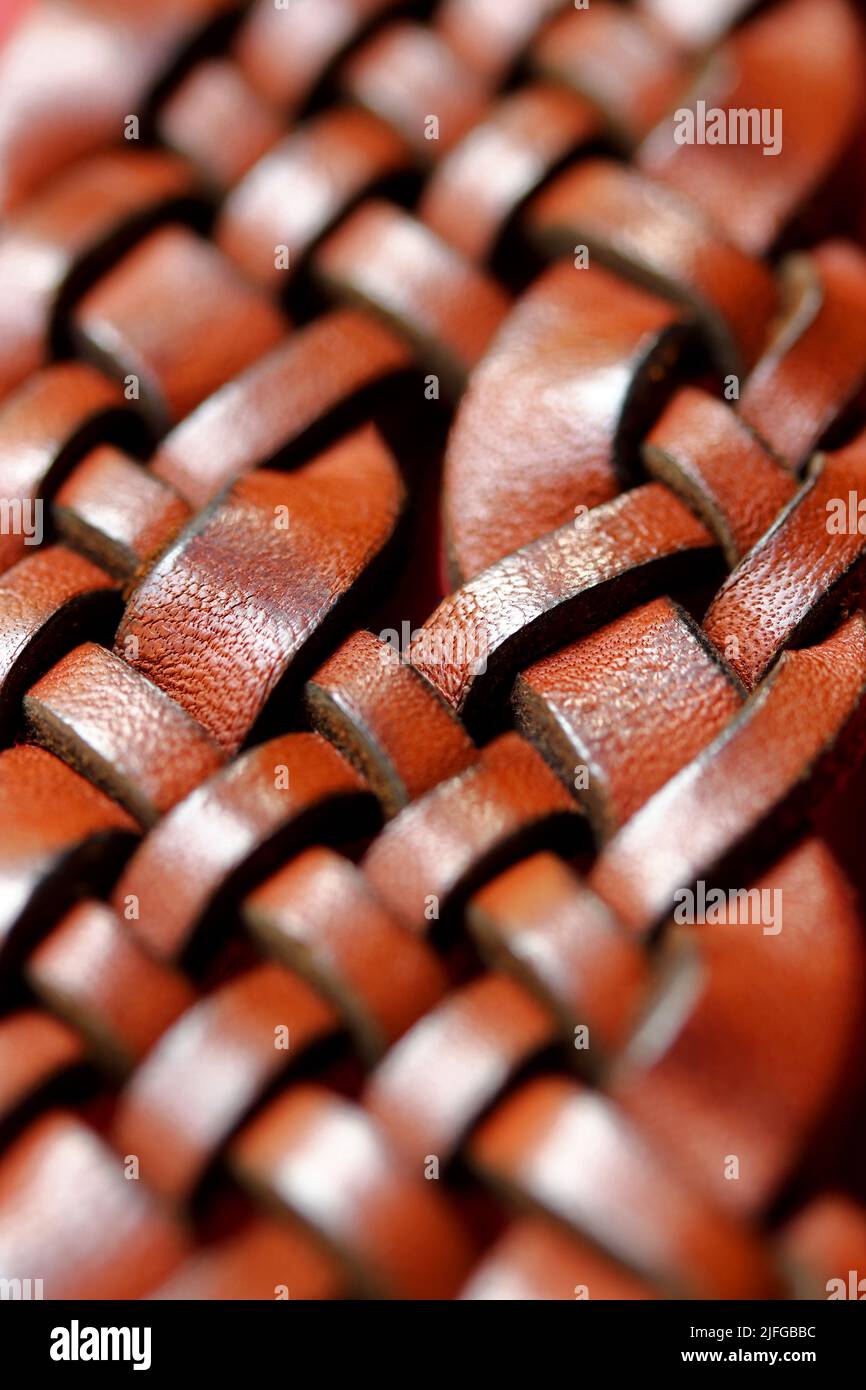 Close up brown leather belt texture hi-res stock photography and images ...